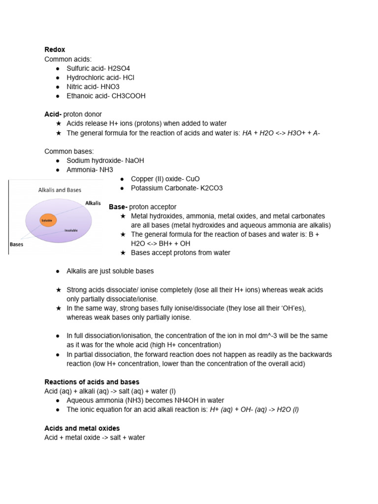 Acids notes | PDF | Acid | Hydroxide