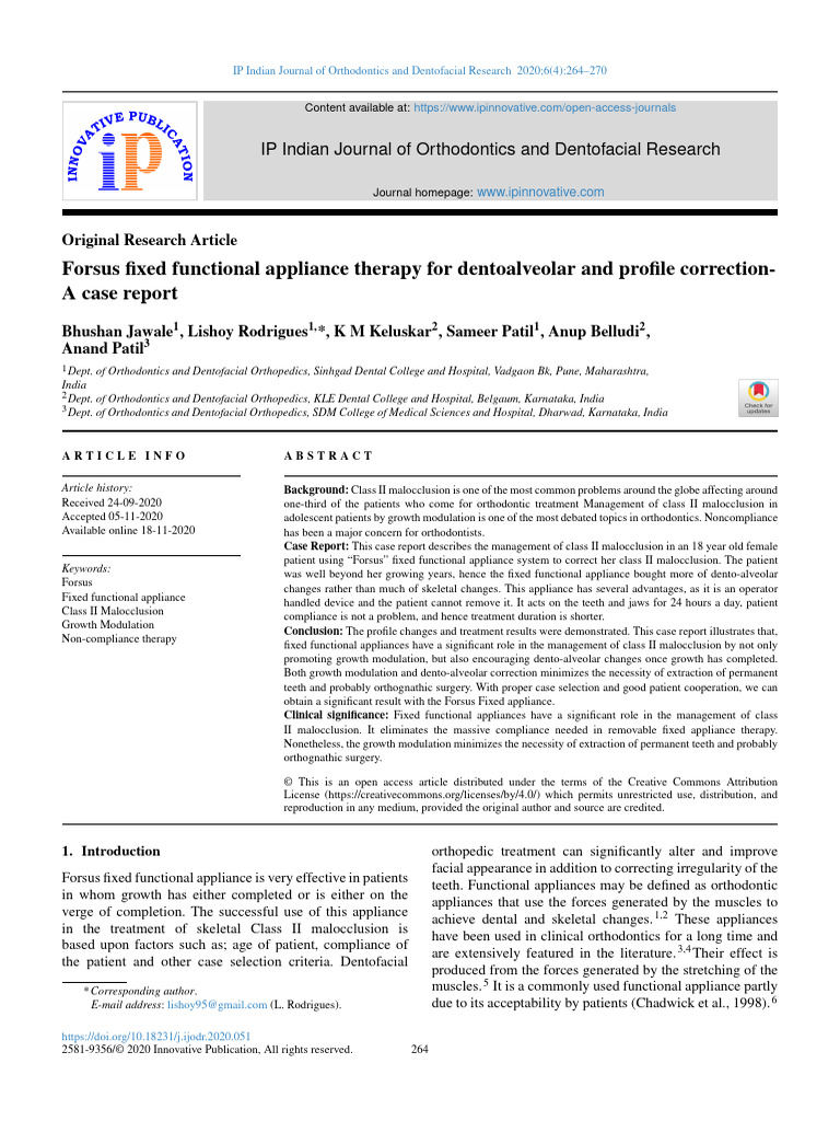 Forsus Appliance for Class II Correction | PDF | Orthodontics | Tooth