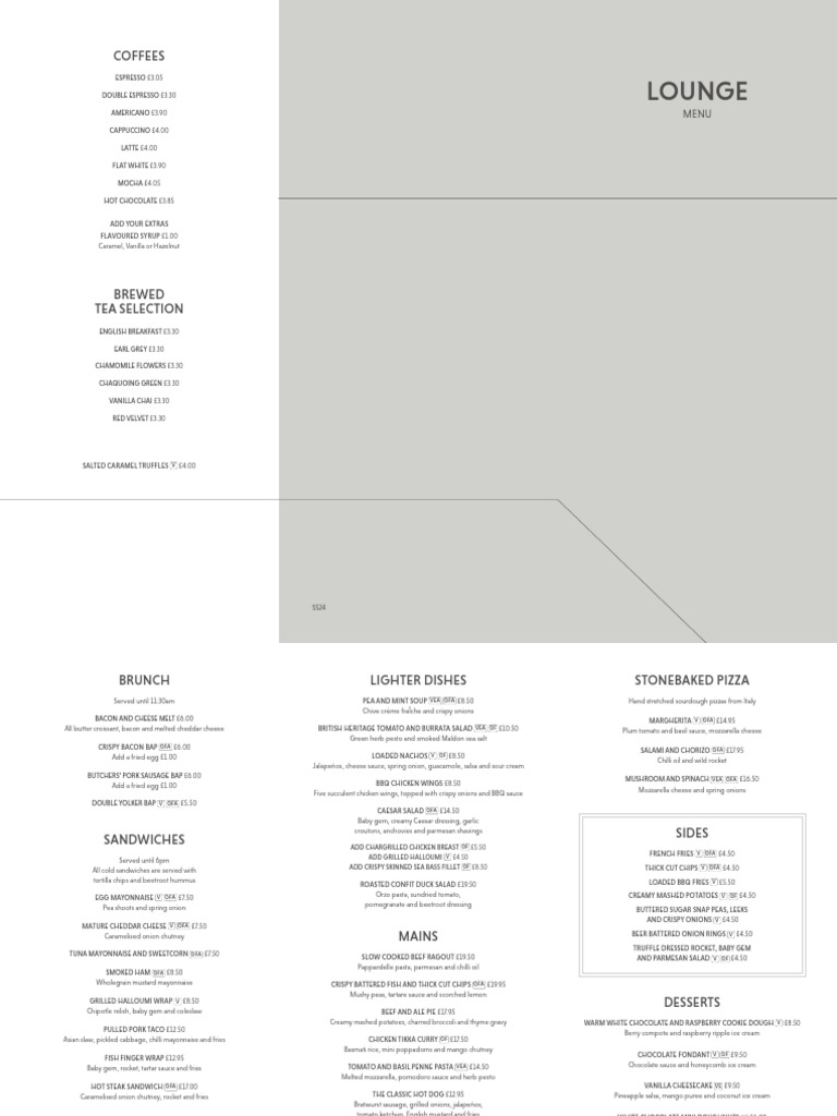 Lounge Menu April 2024 | PDF | French Fries | Hamburgers