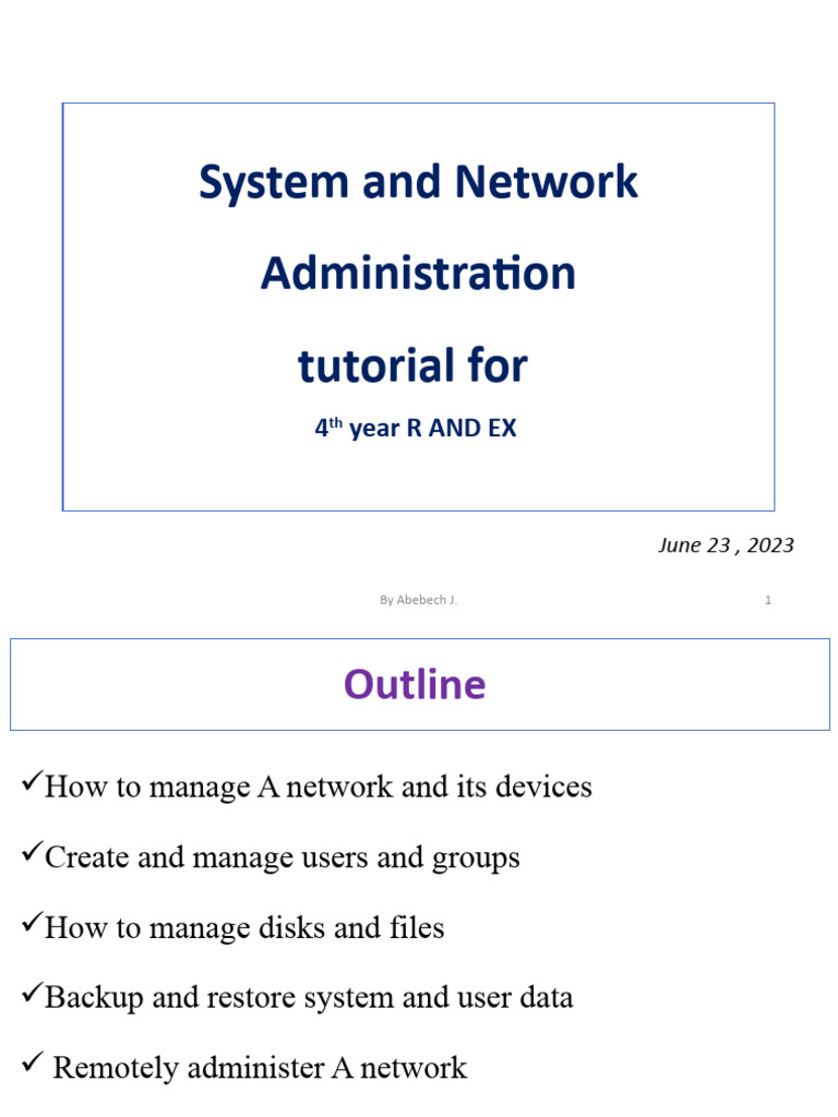 Sys and NTK Admin Tutor | PDF | Backup | Computer File