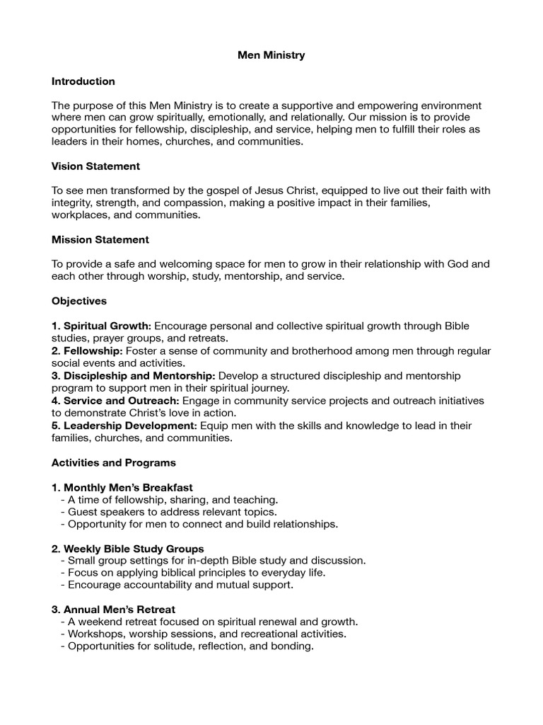 Men Ministry | Download Free PDF | Mentorship | Disciple (Christianity)