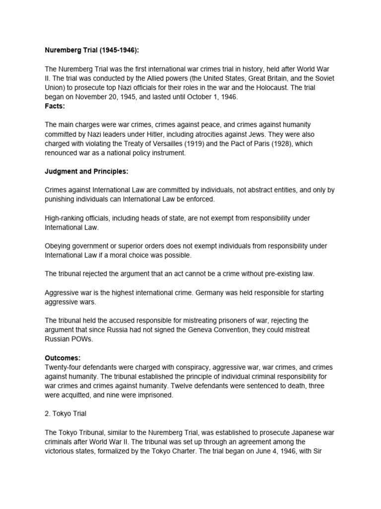 Important war crimes | PDF | Nuremberg Trials | War Crime