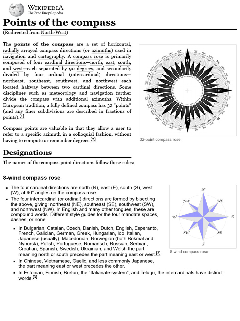 Absolutely Everything About Points of The Compass | PDF | Elementary ...