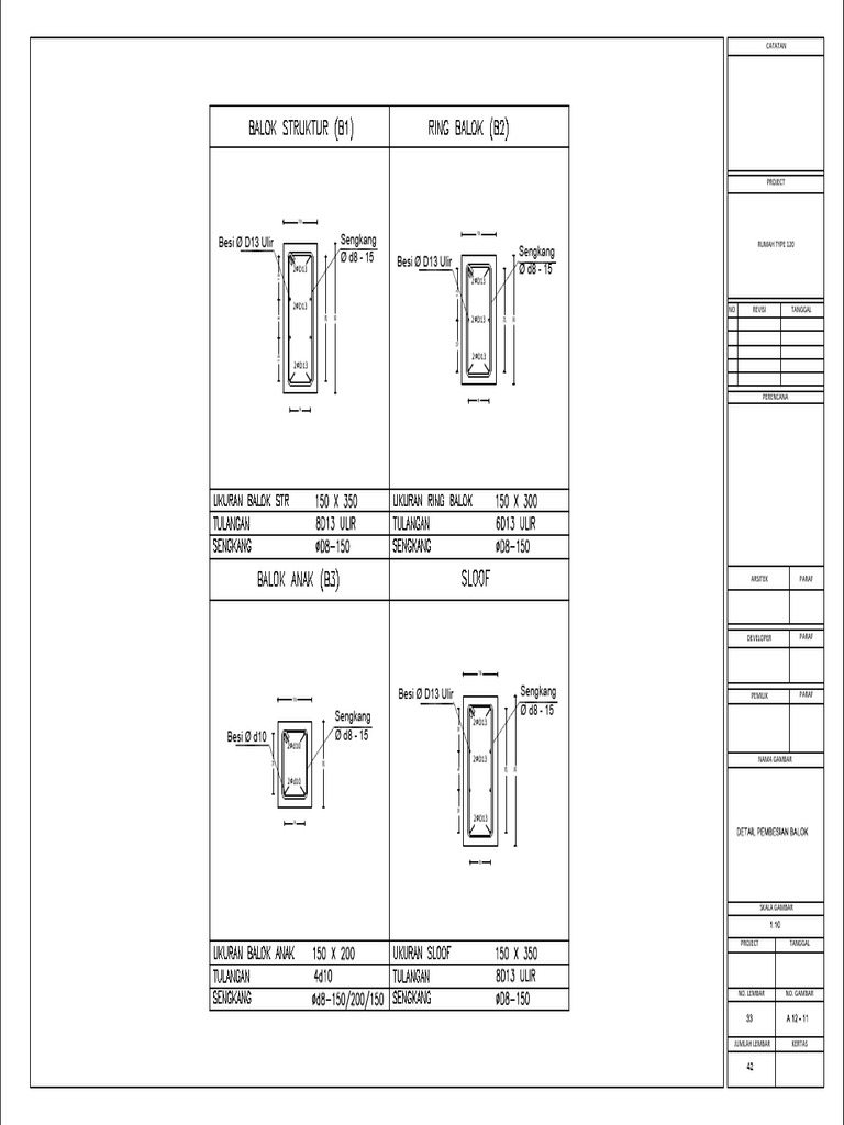 Sengkang Ø d8 - 15 Besi Ø D13 Ulir Sengkang Ø d8 - 15 Besi Ø D13 Ulir | PDF