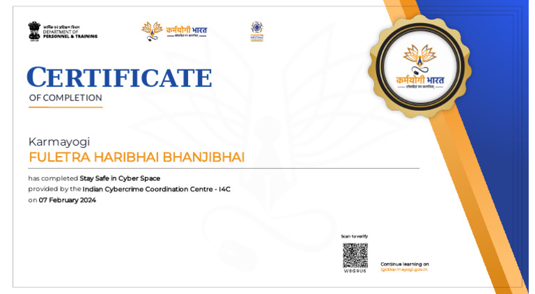 Cyber Safety Course Completion | PDF