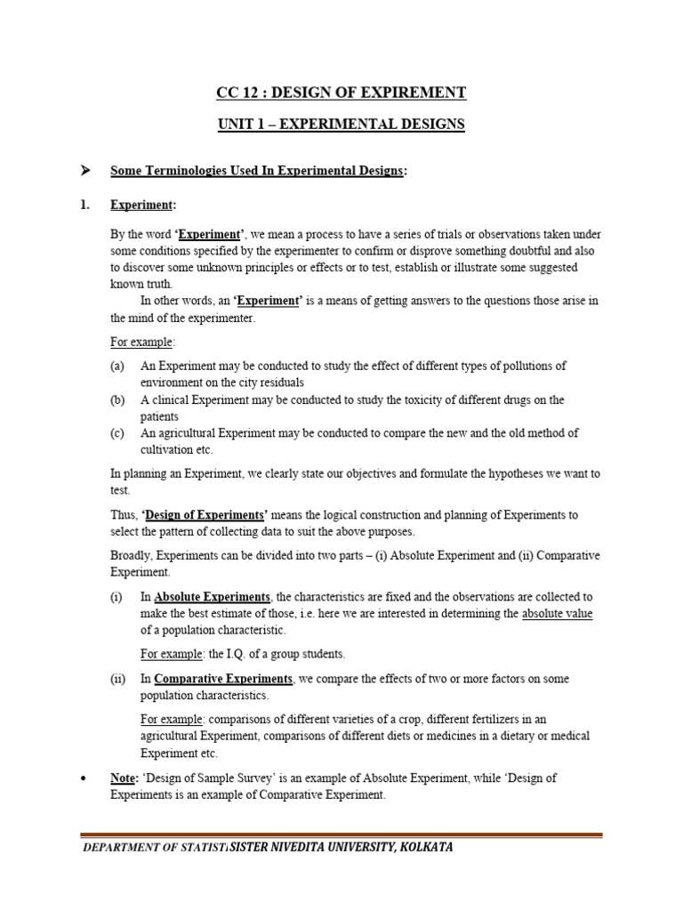 Experimental Designs | PDF | Experiment | Scientific Method
