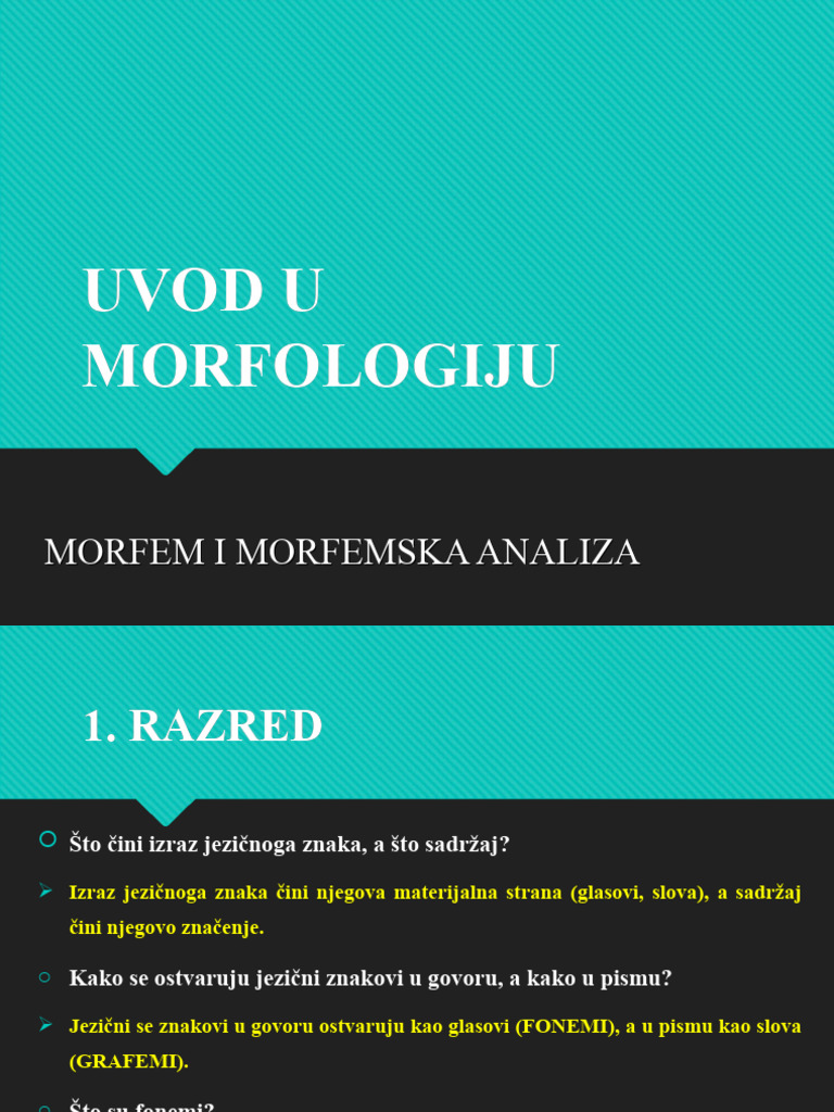 Morfem I Morfemska Analiza | PDF