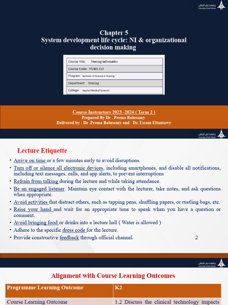 NURS 313 Chapter 5 System Development Life Cycle NI & Organizational Decision Making | PDF ...