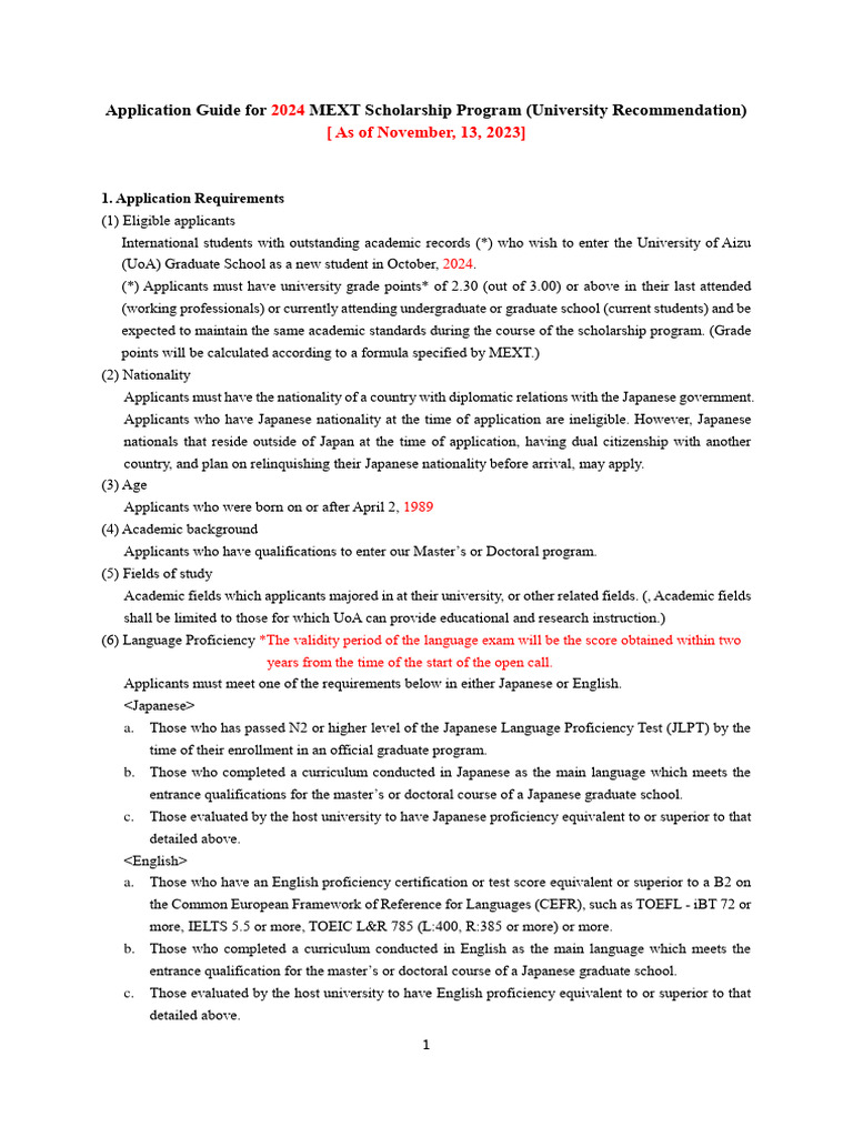 AY2024 Application Guide English (Revised 2) | PDF