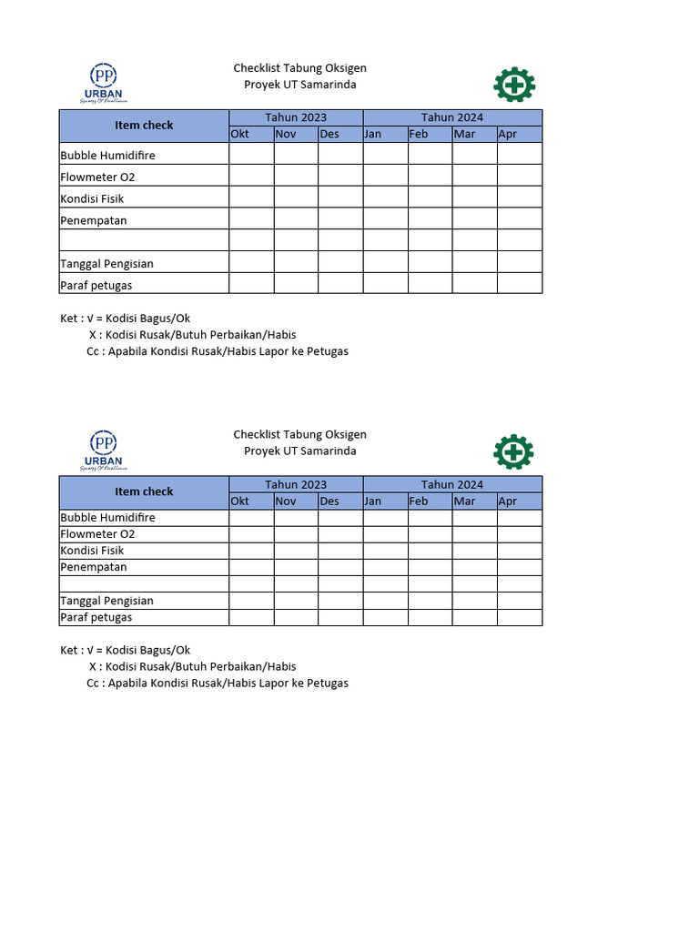 17.form Checklist Tandu & Oksigen | PDF