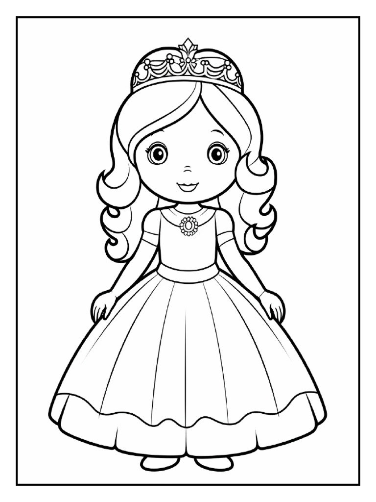 100+ Cute Princess Coloring Pages For Kids Volume - 1 | PDF