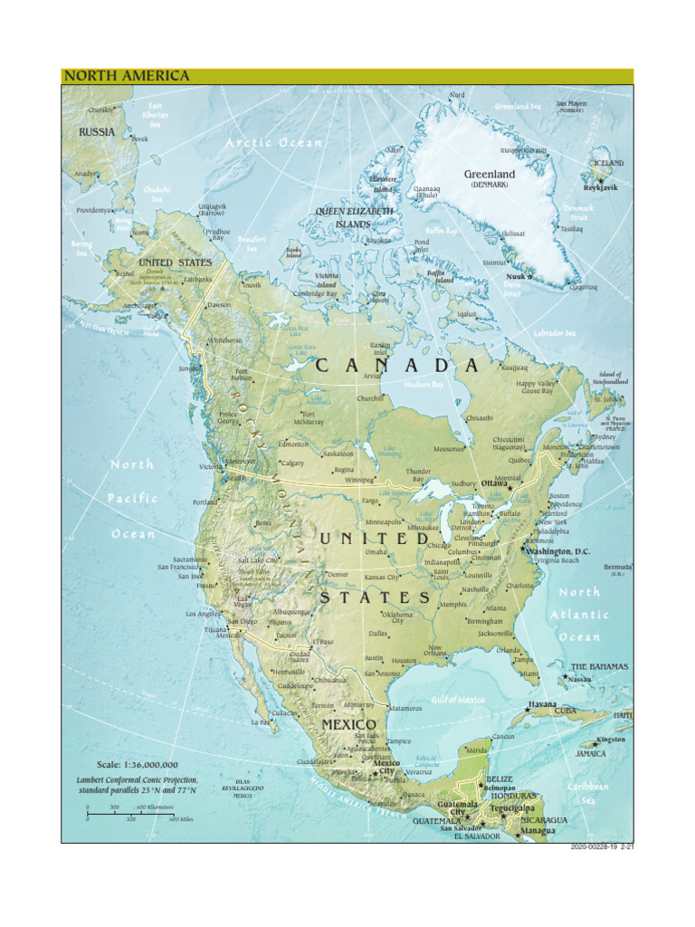 North America Geographic Map | PDF | Arctic Ocean
