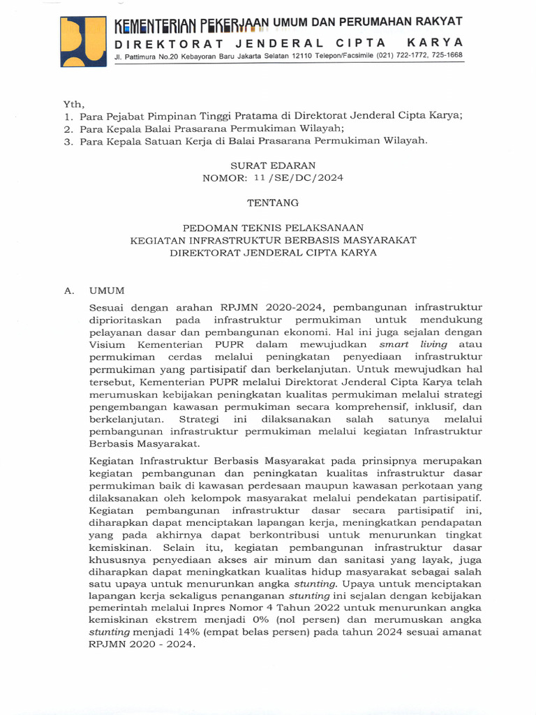 Se DJCK Nomor 11 Tahun 2024 Tentang Pedoman Teknis Pelaksanaan Kegiatan Ibm | PDF