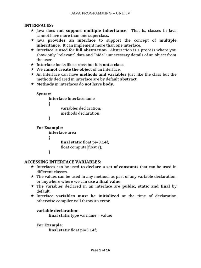 Java Unit 4 Final Pdf Class Computer Programming Method Computer Programming