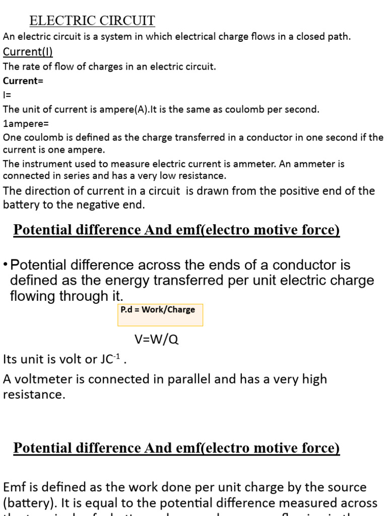 Electric Circuit Grade 10 2024 | PDF | Voltage | Electrical Resistance ...