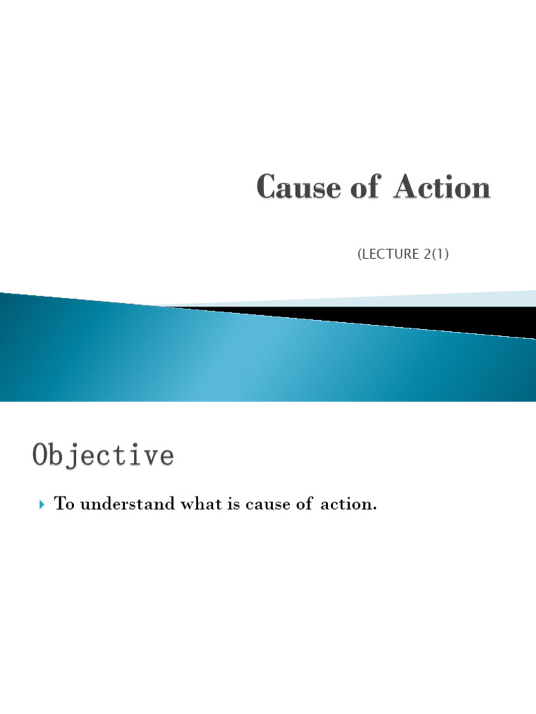 Lecture 2 (1) Cause of Action | PDF | Negligence | Cause Of Action