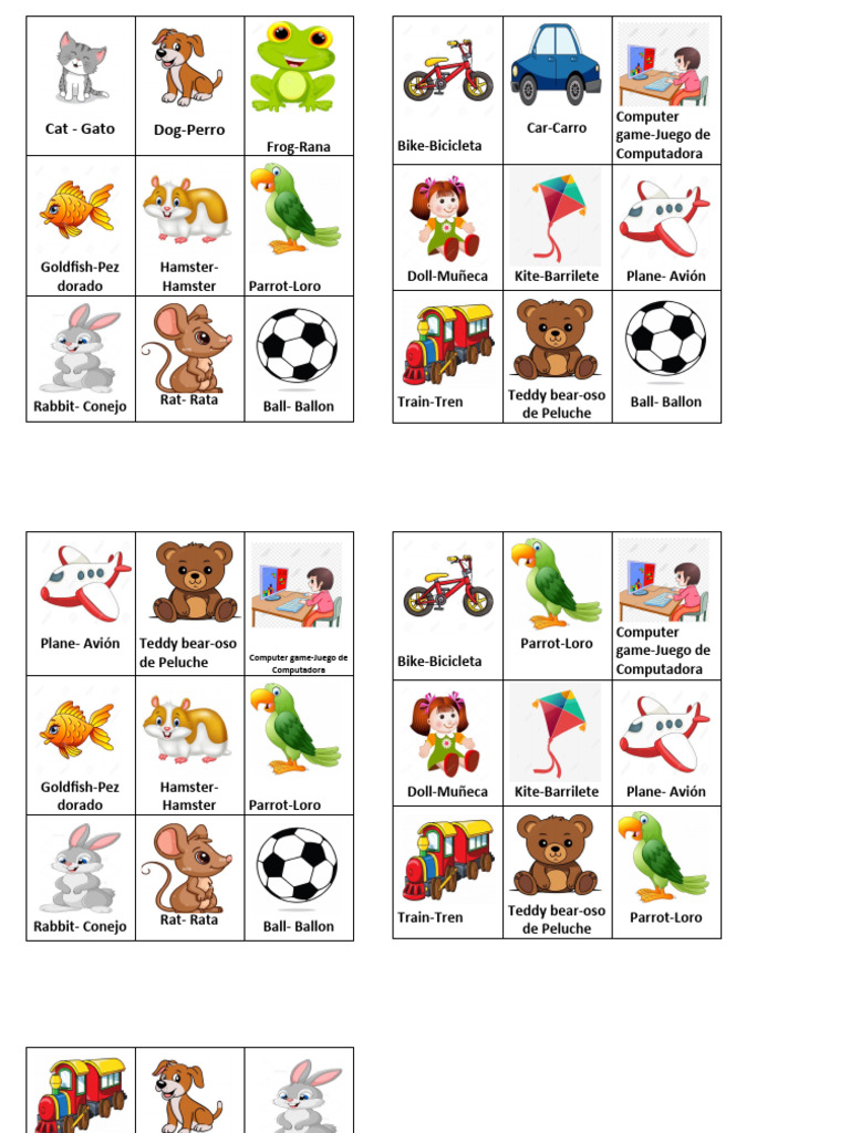 Vocabulario Bilingüe para Niños | PDF
