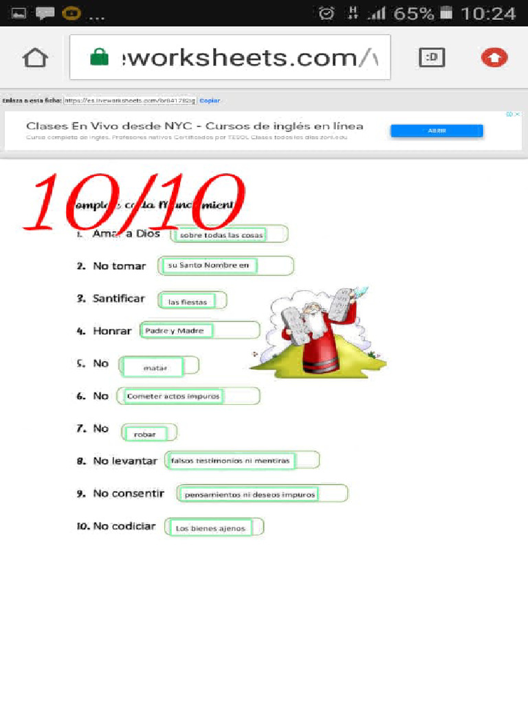 Examen de Los 10 Mandamientos | PDF