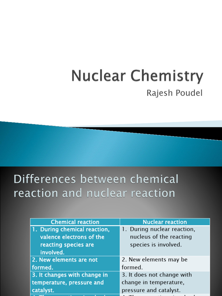 Chemical vs Nuclear Reactions Explained | PDF | Nuclear Reaction ...