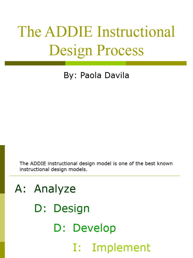 The ADDIE Instructional Design Process | PDF | Instructional Design | Cognitive Psychology