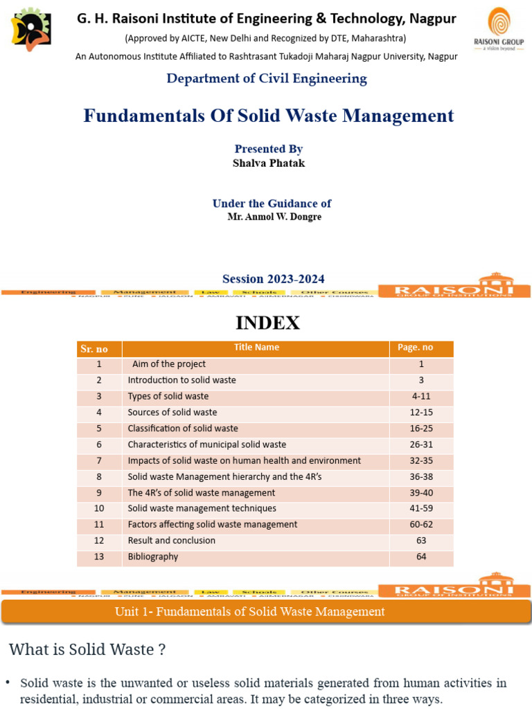 SWM MICROPROJECT SHALVA (1) | Download Free PDF | Waste Management | Waste