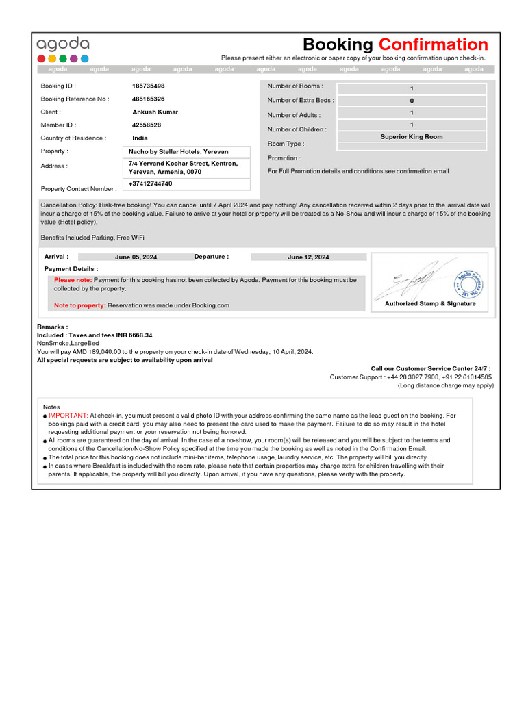 Hotel Reservation | PDF | Payments