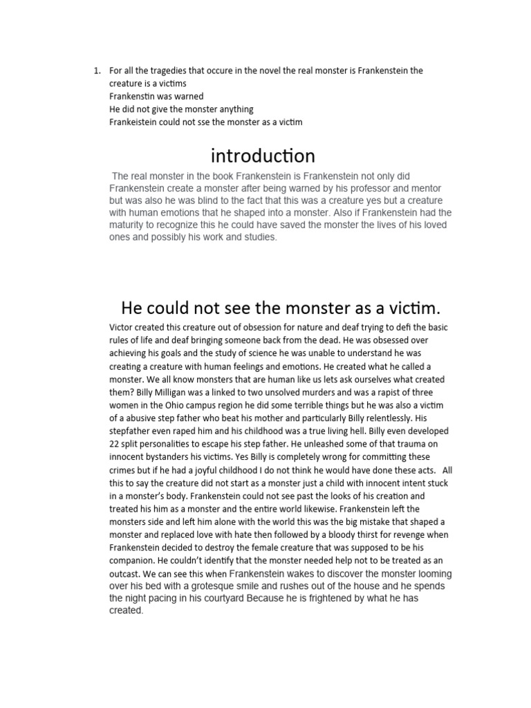 Frankenstein: The Real Monster | PDF | Monsters | Frankenstein