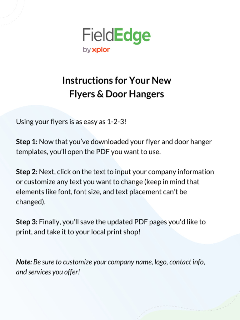 FE Electrician Flyers and Door Hanger Instructions | PDF | Business