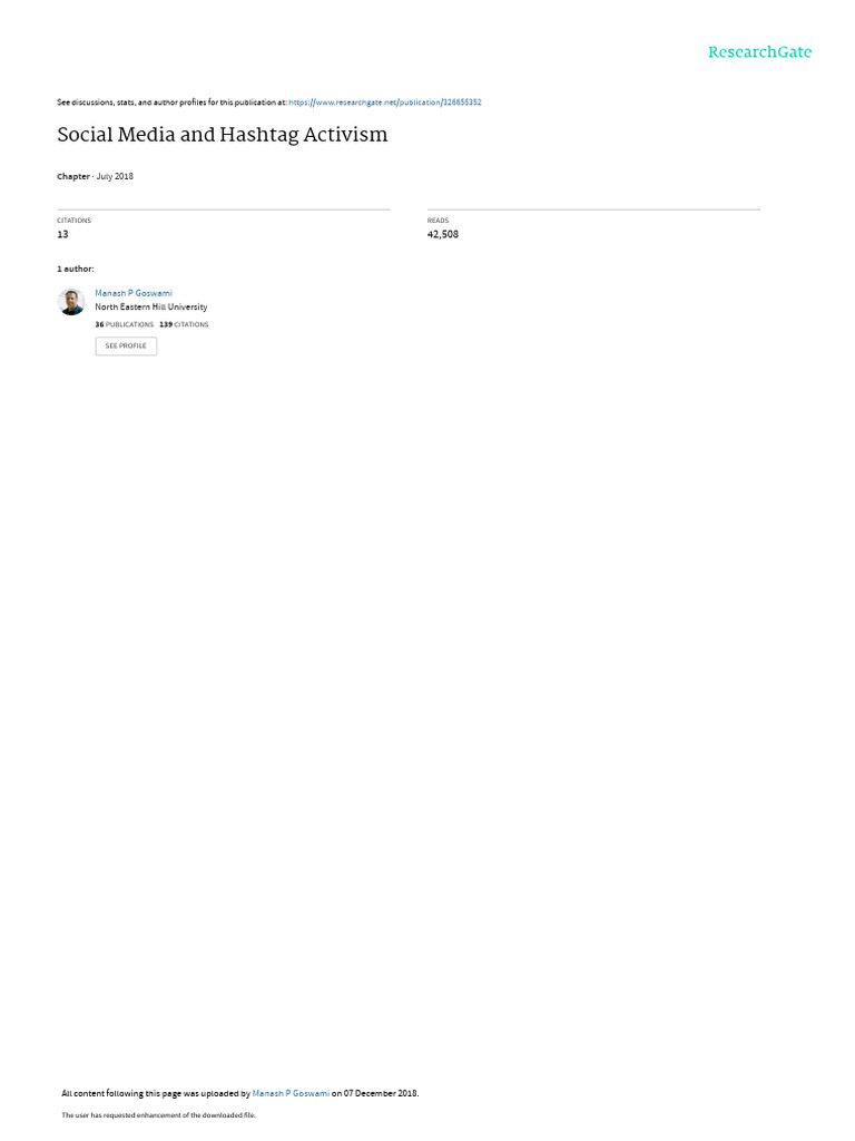 Social Mediaand Hashtag Activism | PDF | Social Media | Popular Culture ...