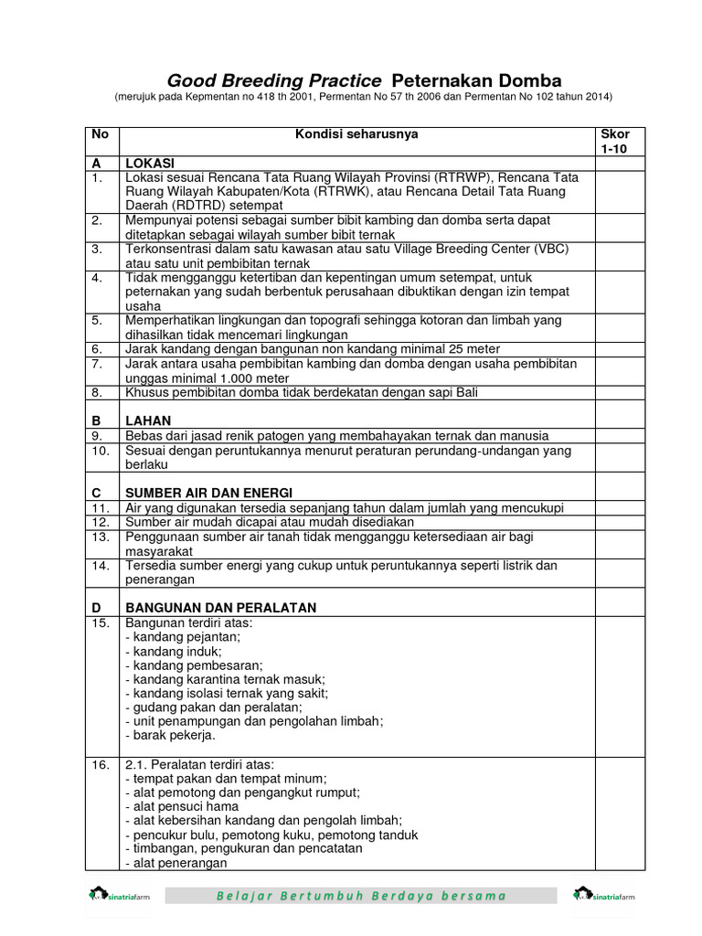 Good Breeding Practice (GBP) Domba | PDF | Sains & Matematika ...
