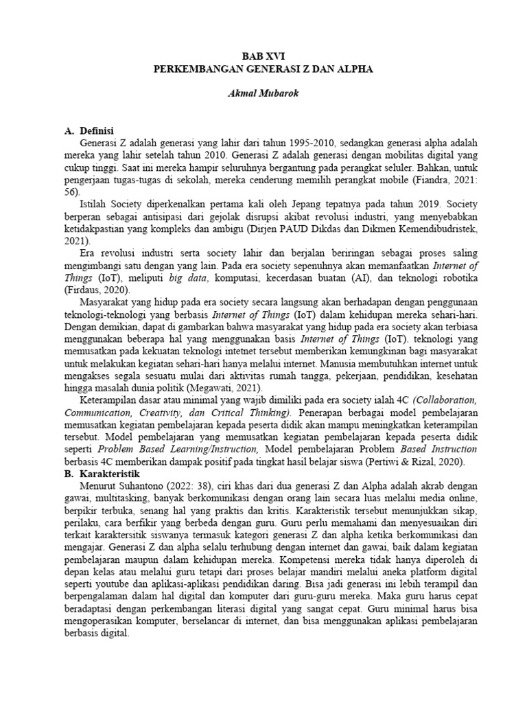 Perkembangan Generasi Z Dan Alpha Pdf