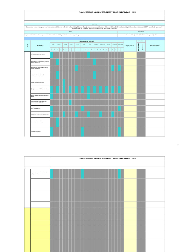 Plan-de-Trabajo-Anual-en-Seguridad-y-Salud-en-el-Trabajo Año 2024 | PDF