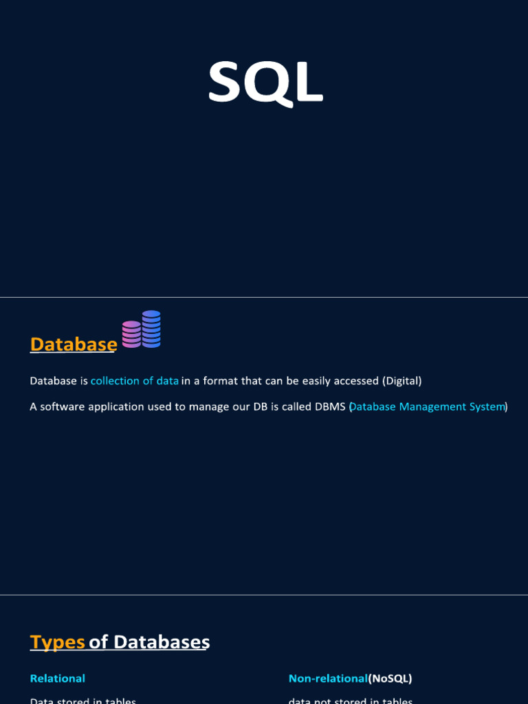 SQL | PDF | Databases | Data Management Software SQL | PDF | Databases | Data Management Software