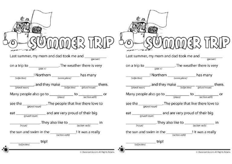 18 - Summer Trip Mad Libs | PDF