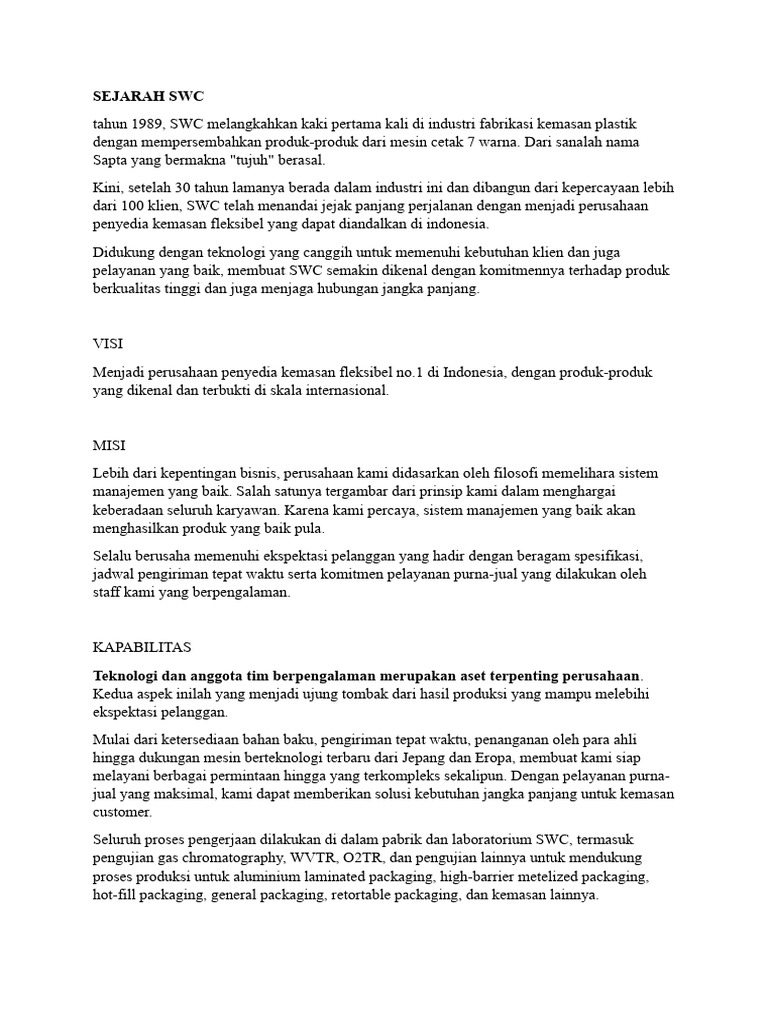 Sejarah SWC | PDF | Teknologi & Rekayasa