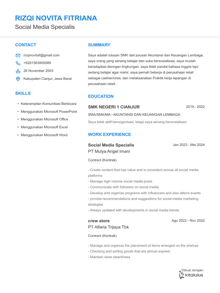 Contoh CV | Download Free PDF | Business