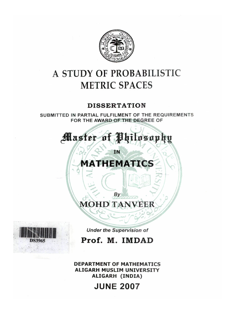 PM spaces | PDF | Continuous Function | Mathematical Objects