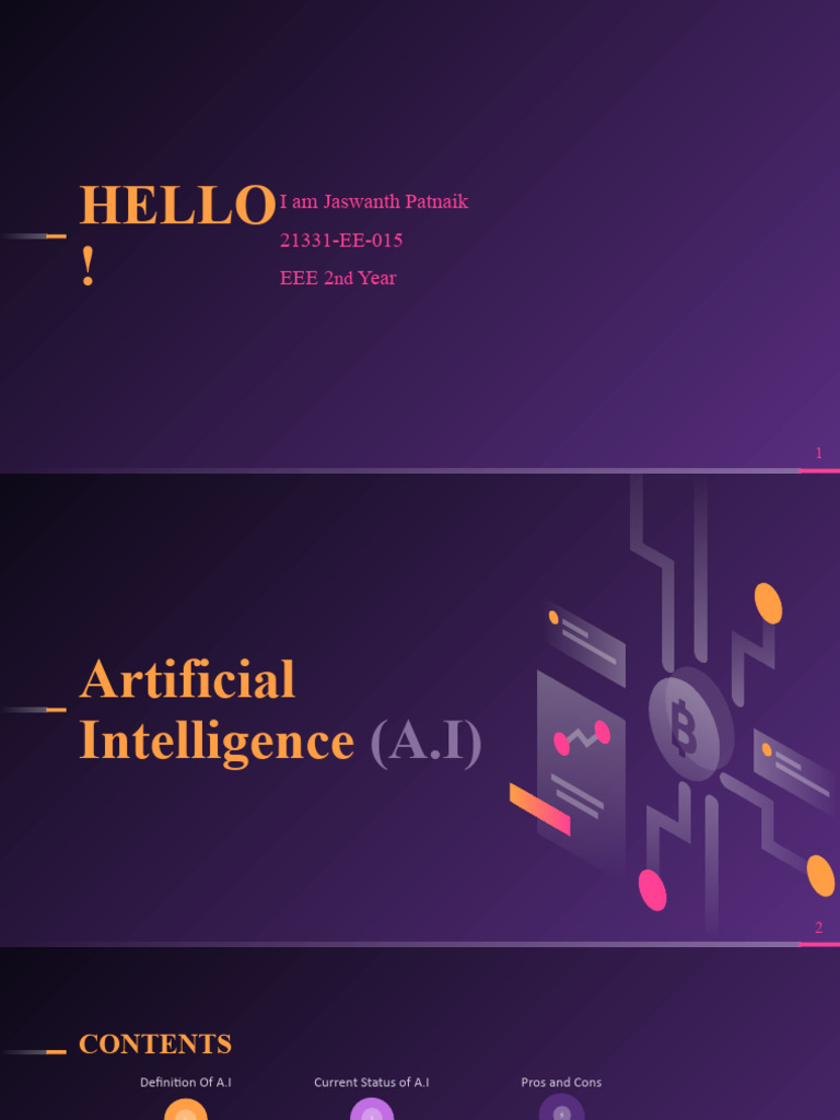 Hello !: I Am Jaswanth Patnaik 21331-EE-015 Eee 2 Year | PDF | Artificial Intelligence ...