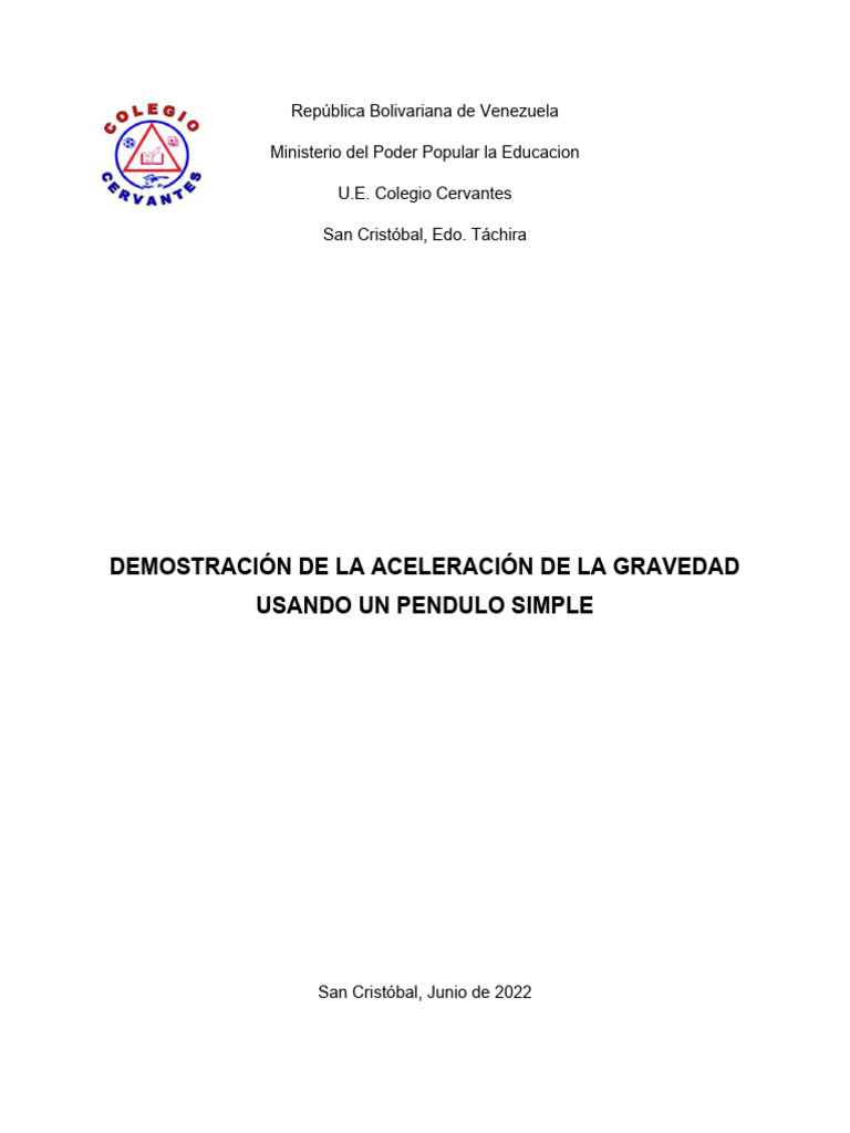 Determinar La Aceleracion de La Gravedad | PDF | Péndulo | Oscilación