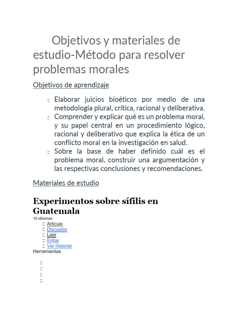 Objetivos y Materiales de Estudio | PDF | Medicina