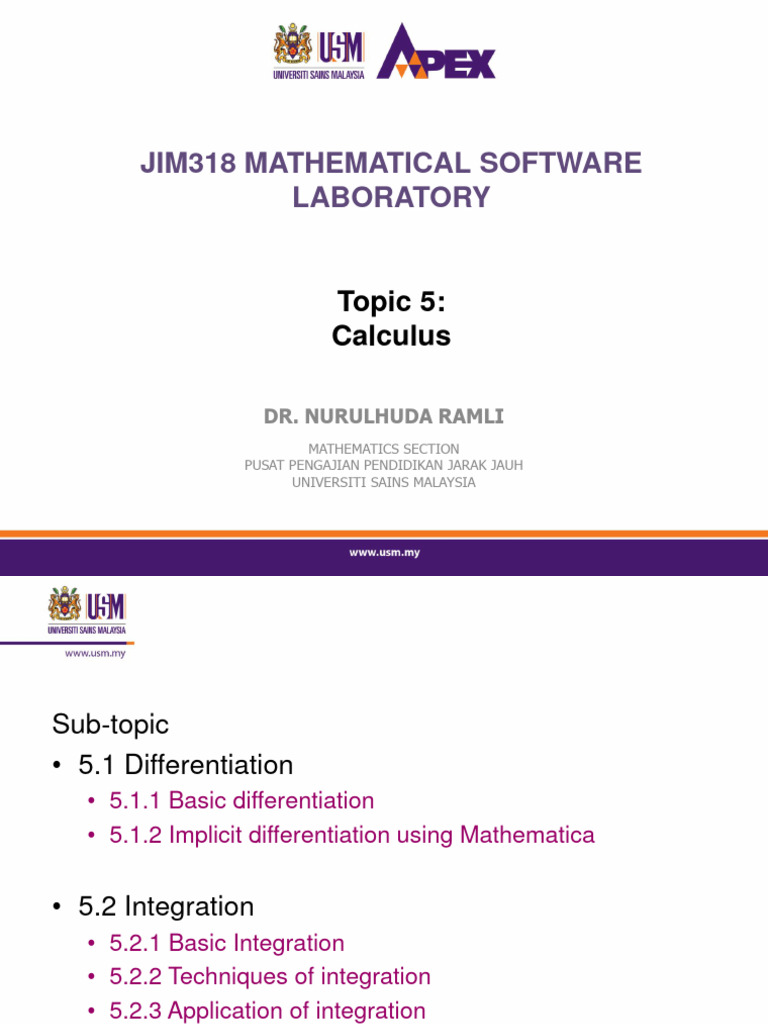 JIM318 Topic 5 Calculus | PDF | Technology & Engineering