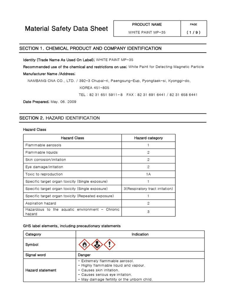 MSDS MP-35 | Download Free PDF | Toxicity | Occupational Safety And Health