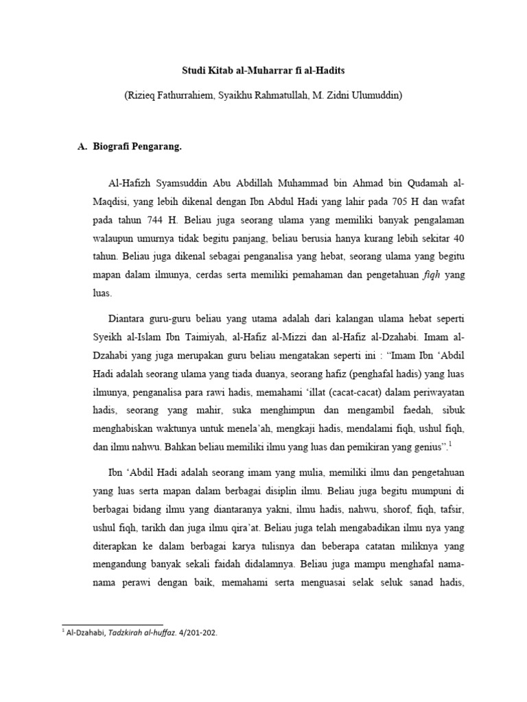 Studi Kitab Al-Muharror | PDF