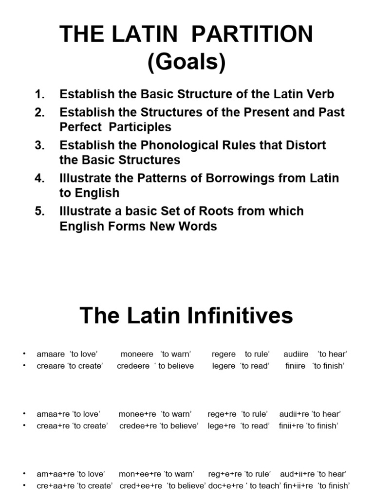 Ling111 Lecture Notes Week 5. the Latin Partition. Part I | Download ...