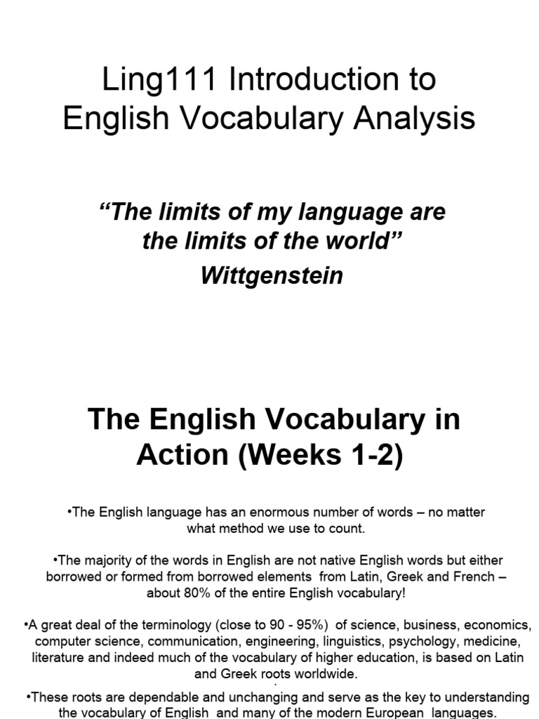 Ling111 Lecture Notes Week 1-2 Fall 2017 | PDF | Word | Vowel