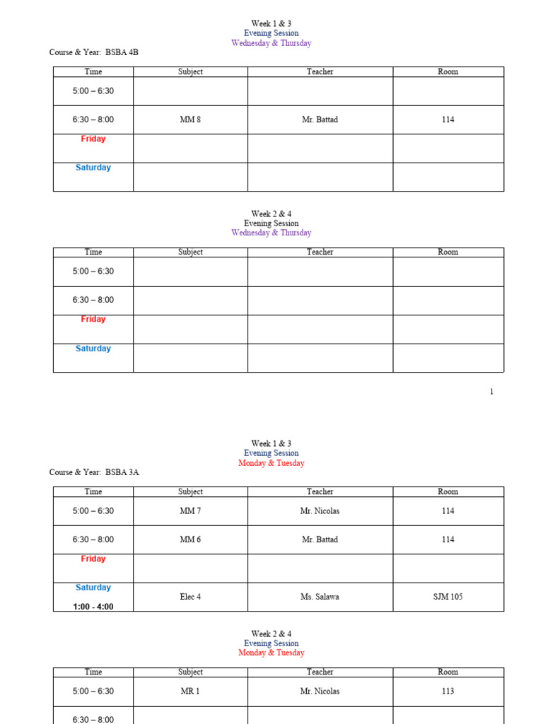 Class Schedule Second Sem 2023 2024 Download Free Pdf Mass Media