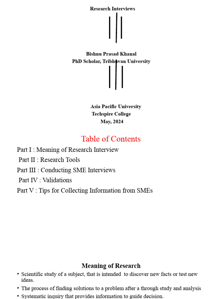 Guide to Research Interviews Techniques | PDF | Career & Growth