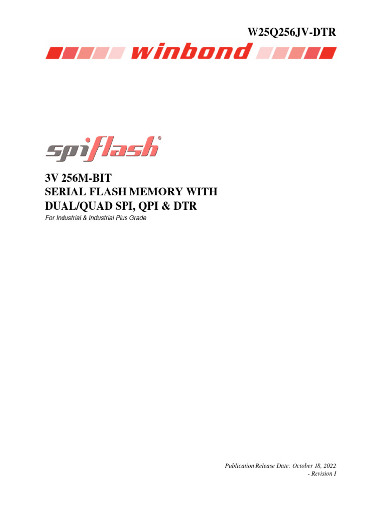 W25Q256JV DTR RevI 10182022 Plus | PDF | Flash Memory | Input/Output