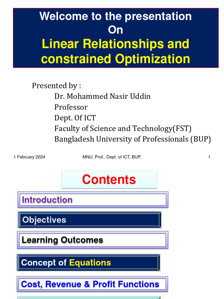 MBA-3 &4 - Final (Application of Linear Equations) | PDF | Management ...