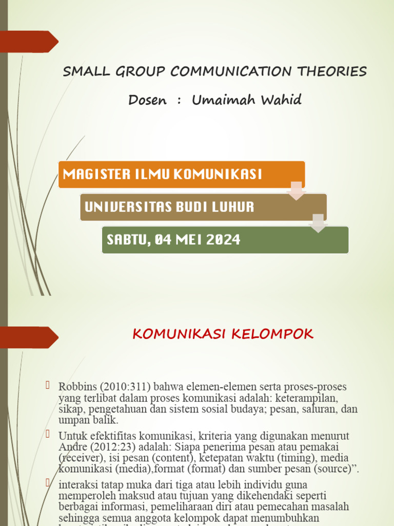 2024-Asumsi Small Group Communication Theories | PDF